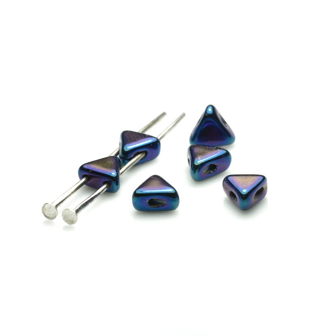 Kheops Par Puca, Blue Iris, 2 Hole Glass Beads, (khp-23980-21435), 6mm ...