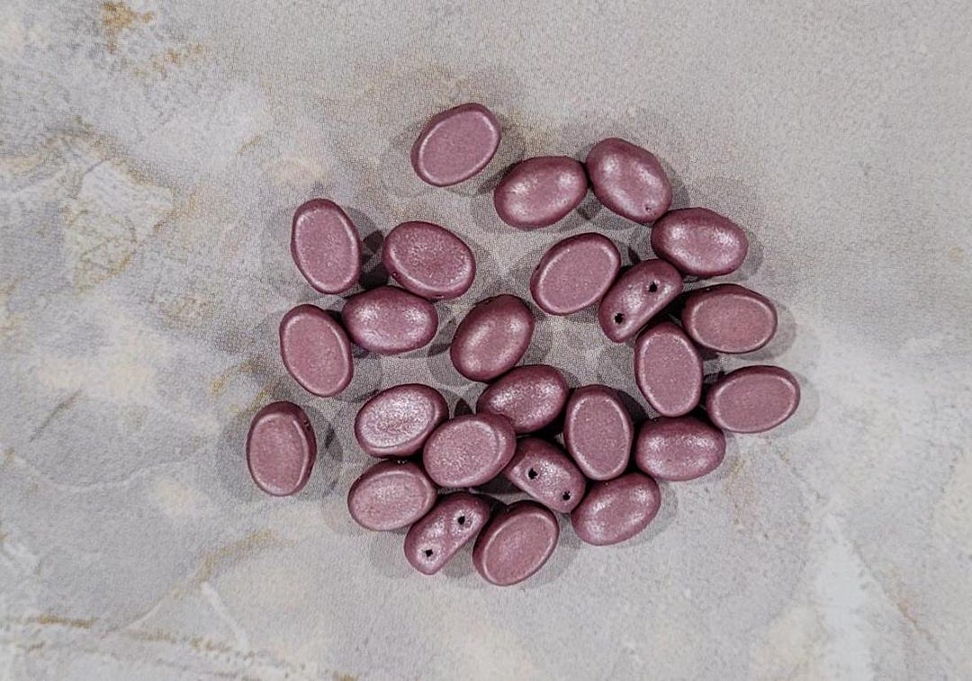 Samos® Par Puca® Bead, Metallic Matte Dark Plum, 2-hole, 25 Count, 7 X ...
