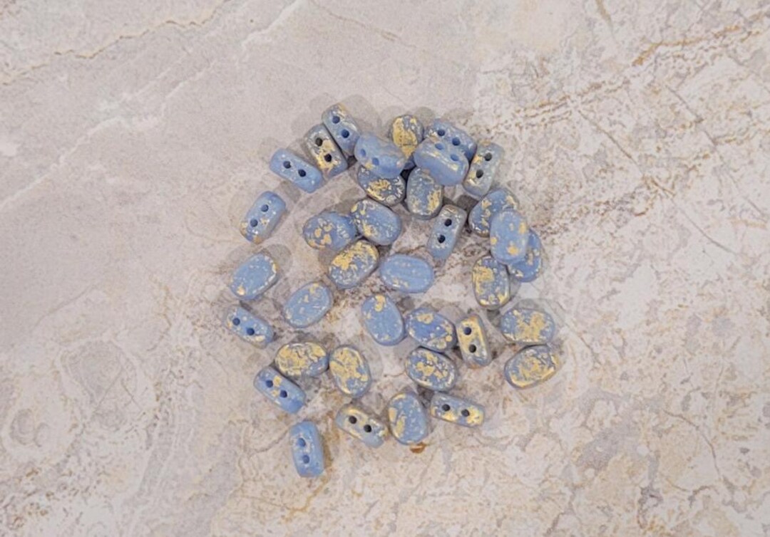 Lipsi Par Puca Bead, Blue Opal Matte Splash, 5 Grams, 7 X 4 Mm, Czech ...