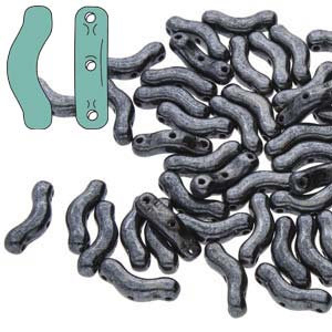 Bridge Beads, Black Hematite, 3-hole, 3x12mm, (14400), 30 Ct. - Etsy