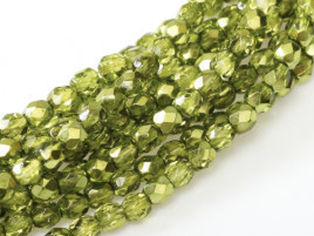 Crystal Olive Metallic Ice Fire Polish, 6mm Round Bead, 00030-67554, 25 ...