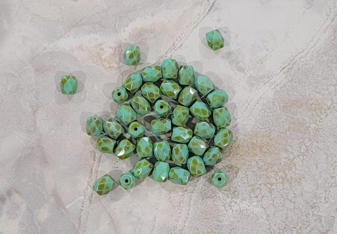 Baros Par Puca Bead, Frost Jade Travertine, 10 Grams, 6 X 4 Mm, Approx ...