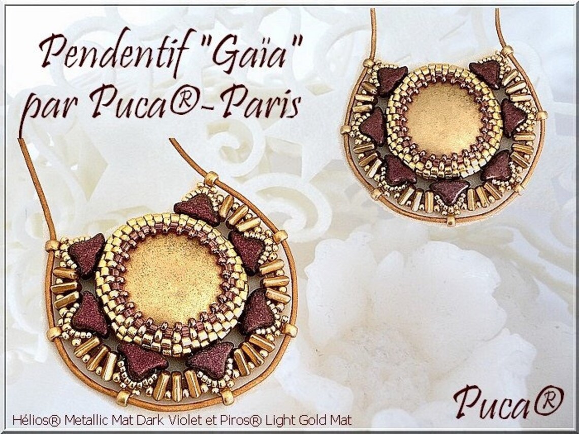 FREE Gaia Pendant Pattern by Par Puca Paris Free With Bead - Etsy