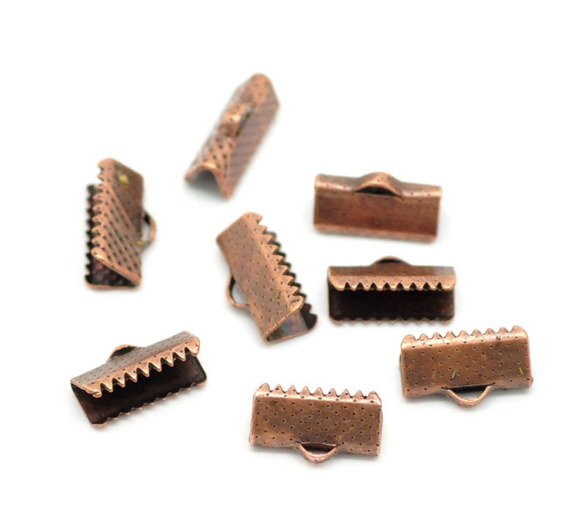 Crimp End. Antique Copper Crimp End, 13 Mm X 8 Mm Crimp, 10 Count (ce ...
