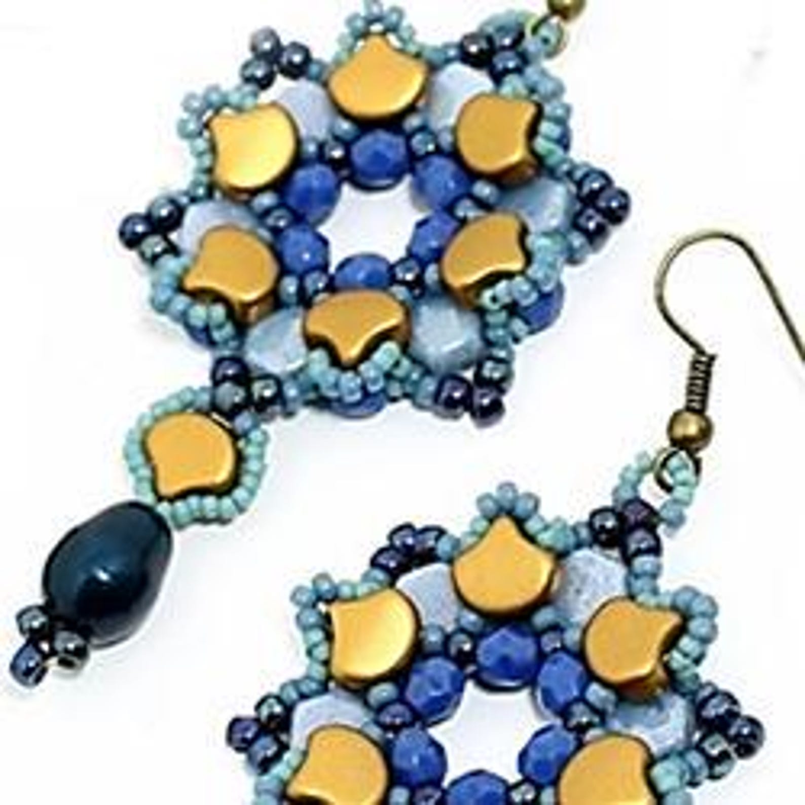Honeycomb Bead, Jet Matte California Gold, 2 Hole Glass Beads, (HC ...