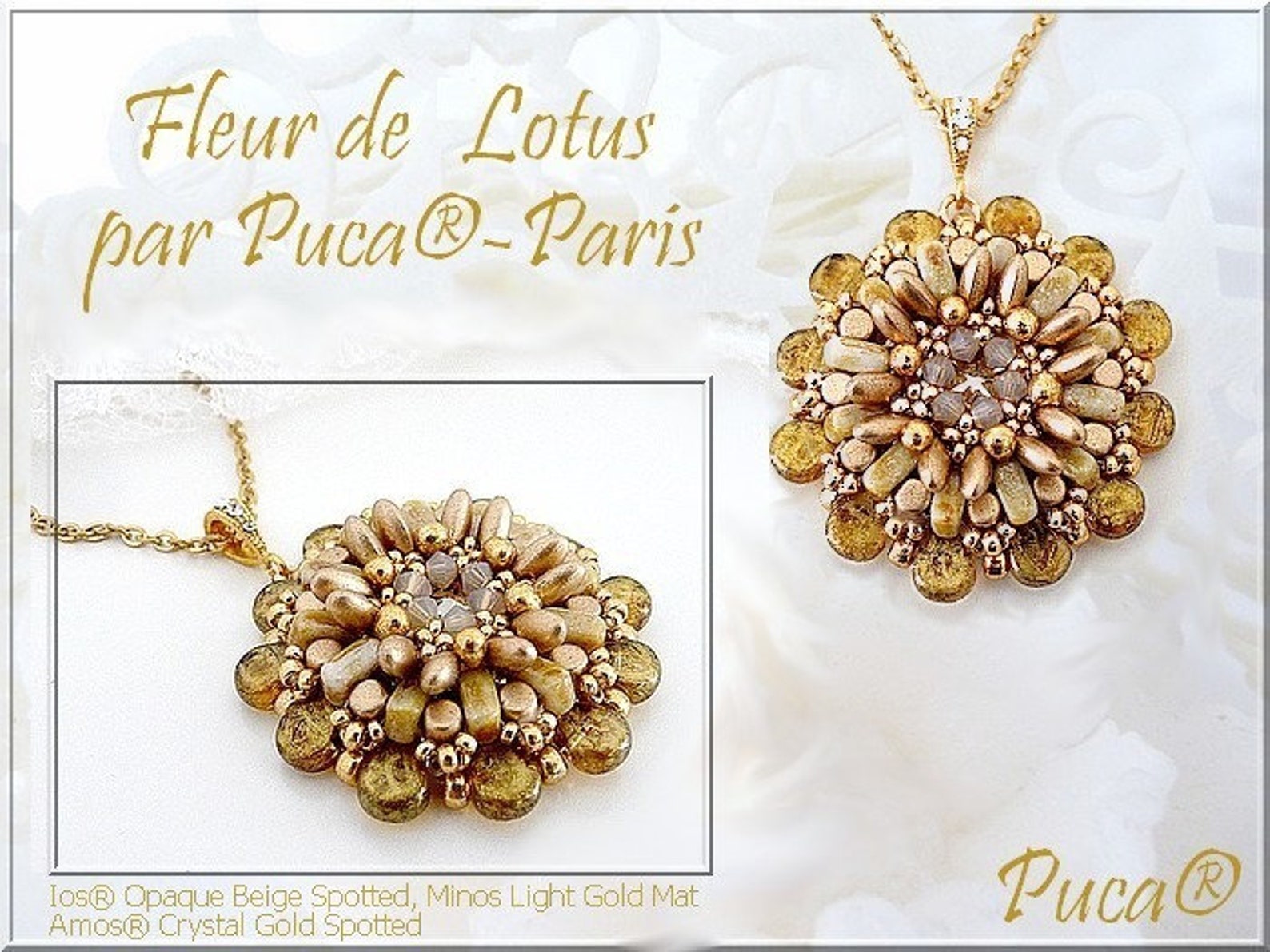 FREE Fleur De Lotus Pendant Pattern by Par Puca Free With - Etsy