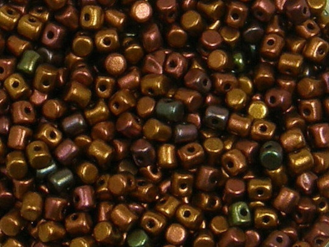 Minos Par Puca Bead, Yellow Gold Metallic Iris, 5 Grams, 2.5 X 3 Mm ...