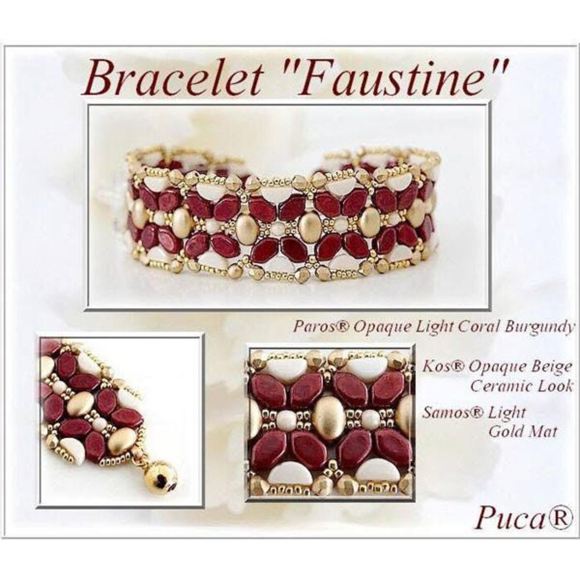 Samos® Par Puca® Bead Opaque Beige Ceramic Look 2-hole 25 - Etsy