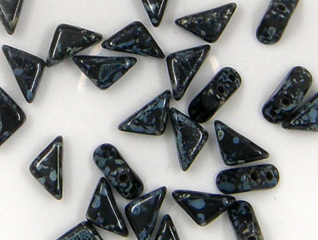 Tango Bead, Jet Silver Picasso, 2 Hole Glass Beads, (TG-J434), 6mm, 25 ...