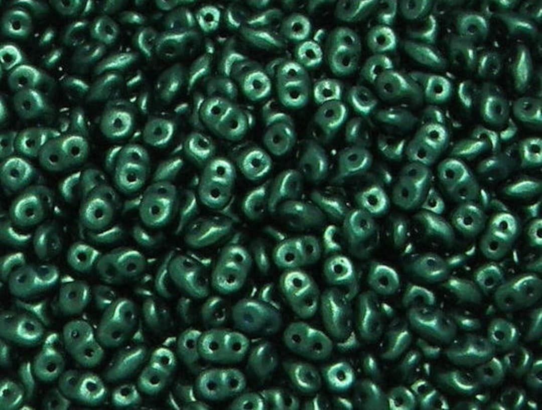 Superduo, Gold Shine Dark Green, 2 Hole Beads, duo502010-24105, 2 ...