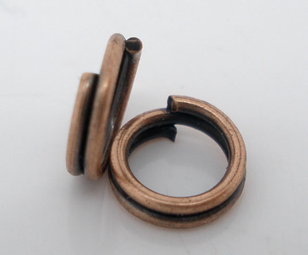 Double Loop Jump Ring, Split Open Jump Rings, 7 Mm, Antique Copper ...