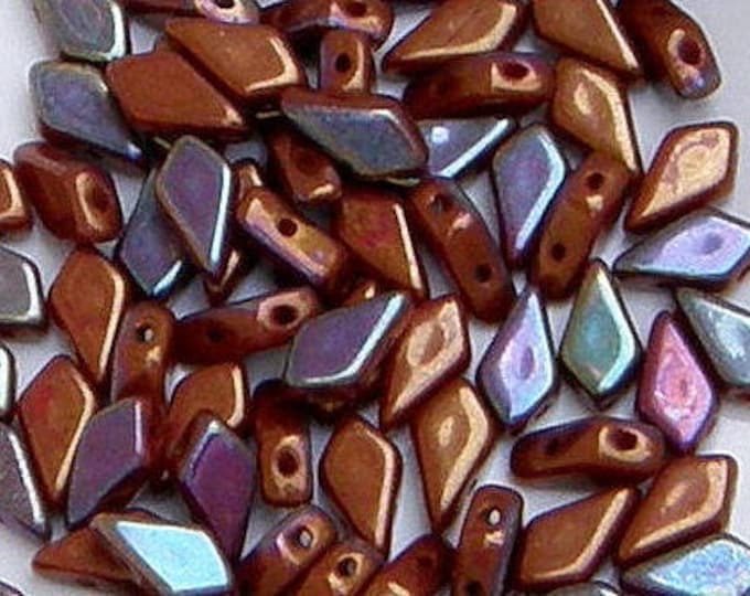 Kite Beads, Red Iris Luster, 40 Count, 9 X 5 Mm 2-hole Czech Bead ...