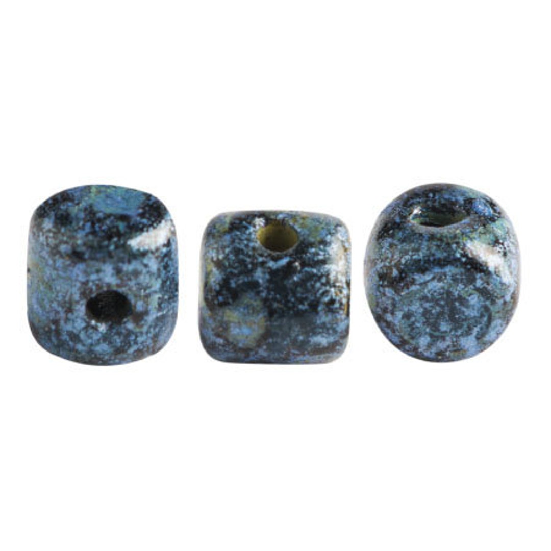 Minos Par Puca Bead, Metallic Matte Blue Spotted, 5 Grams, 2.5 X 3 Mm ...
