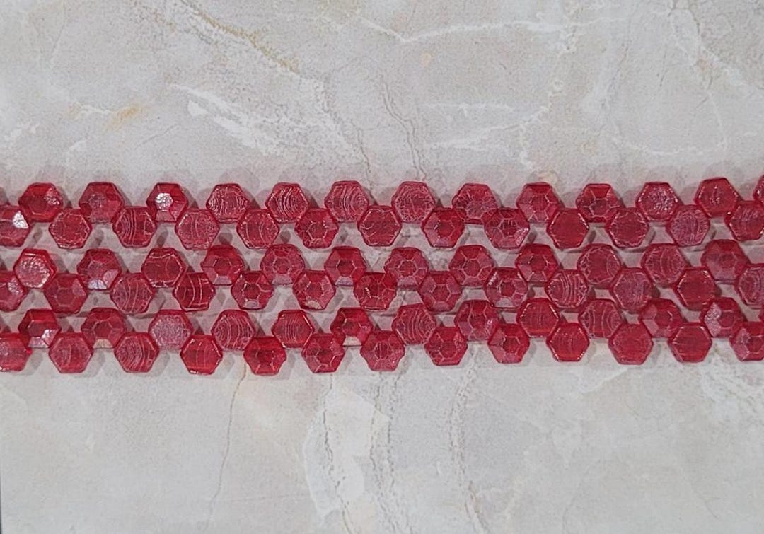 Honeycomb Jewel Bead, Ruby Luster, 2-hole Beads, (HCJ-90080-14400), 6mm ...
