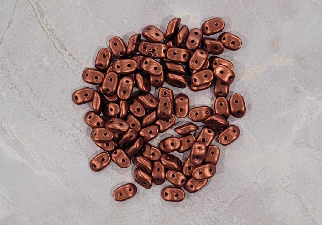 Wave Beads, Crystal Bronze Fire Red, 2 Hole Beads, 3 X 7 Mm, (00030-01750), 5 Gr. (approx. 46-52 ...