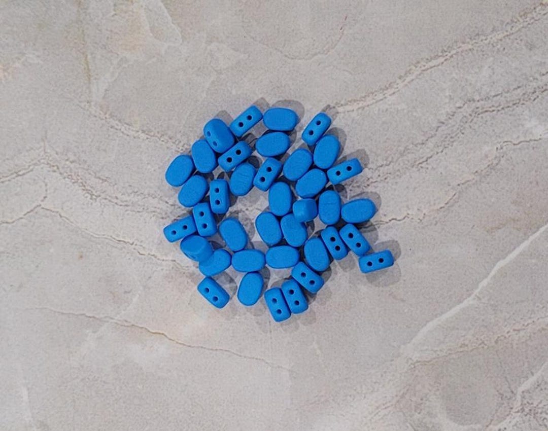 Lipsi Par Puca Bead, Capri Blue Light Matte, 5 Grams, 7 X 4 Mm, Czech ...