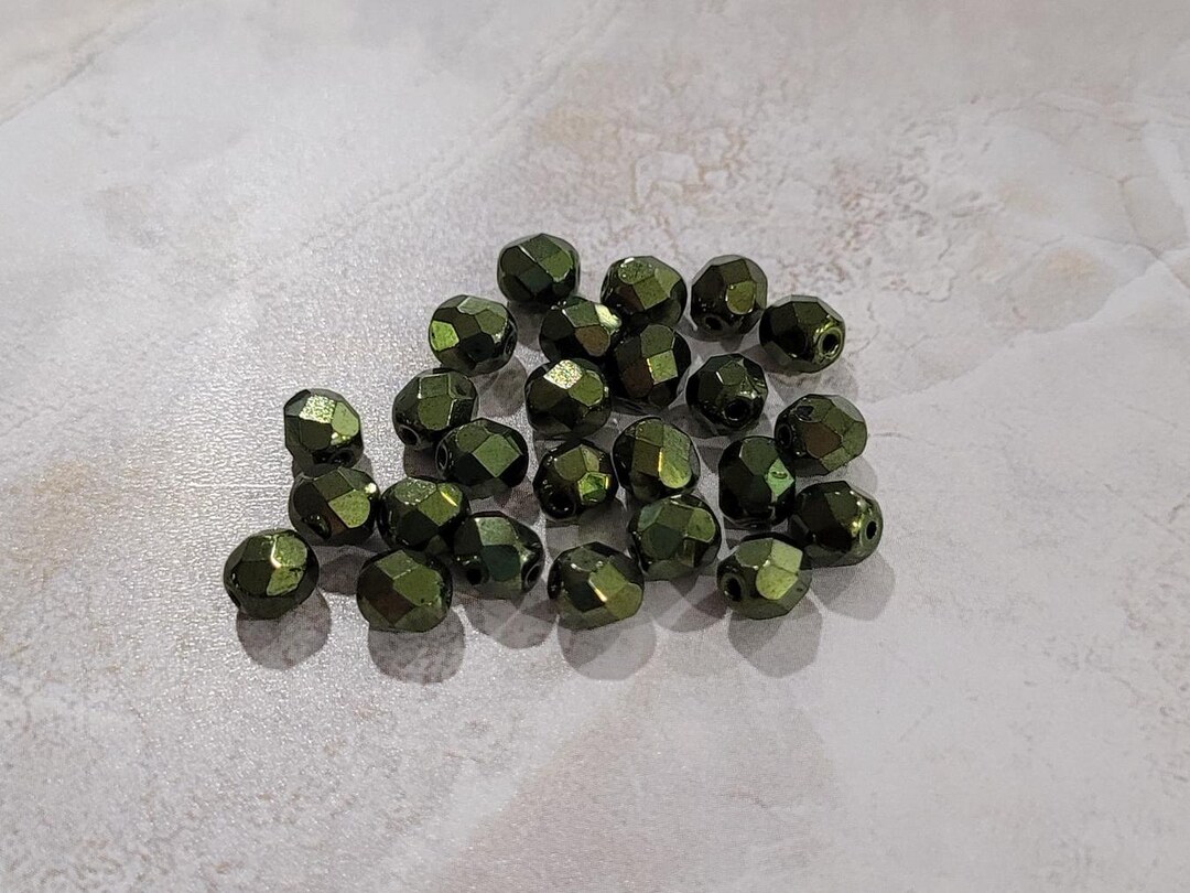 Fire Polish, Jet Red Luster, 6mm Round Bead, Czech Pressed Glass, (23980-14495), 25 Count - Etsy