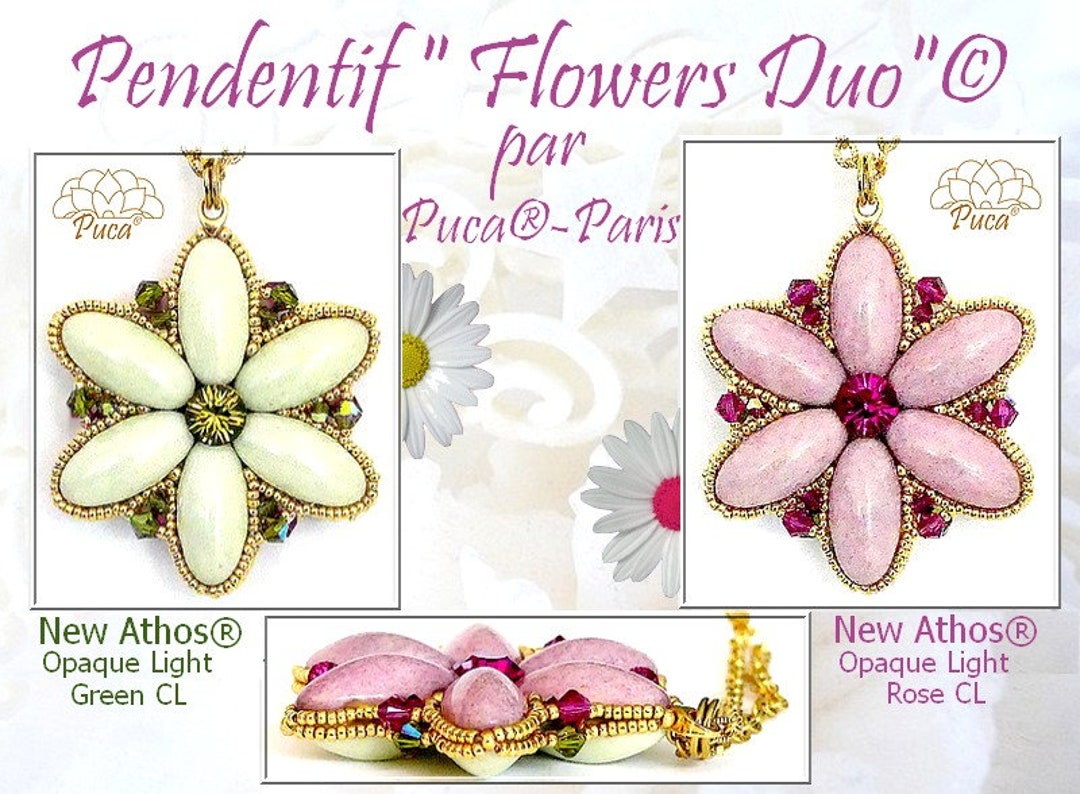 FREE! Flower Duo Pendant Pattern by Par Puca - Paris, Free With Bead ...