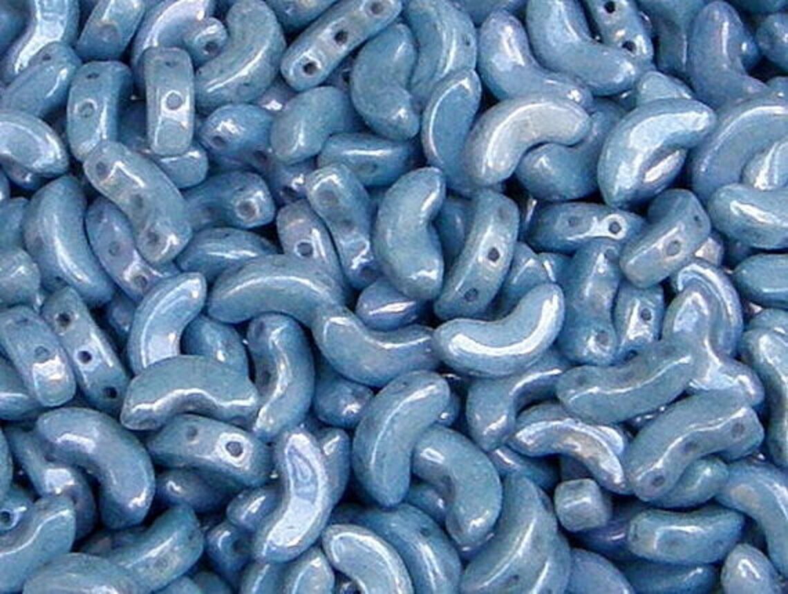 Arcos Par Puca Bead Opaque Blue Grey 3-hole 30 Count 5 X | Etsy