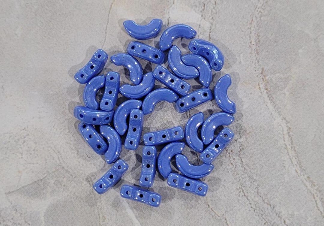 Arcos® Par Puca® Bead, Frost Royal Blue Luster, 3-hole, 30 Count, 5 X ...