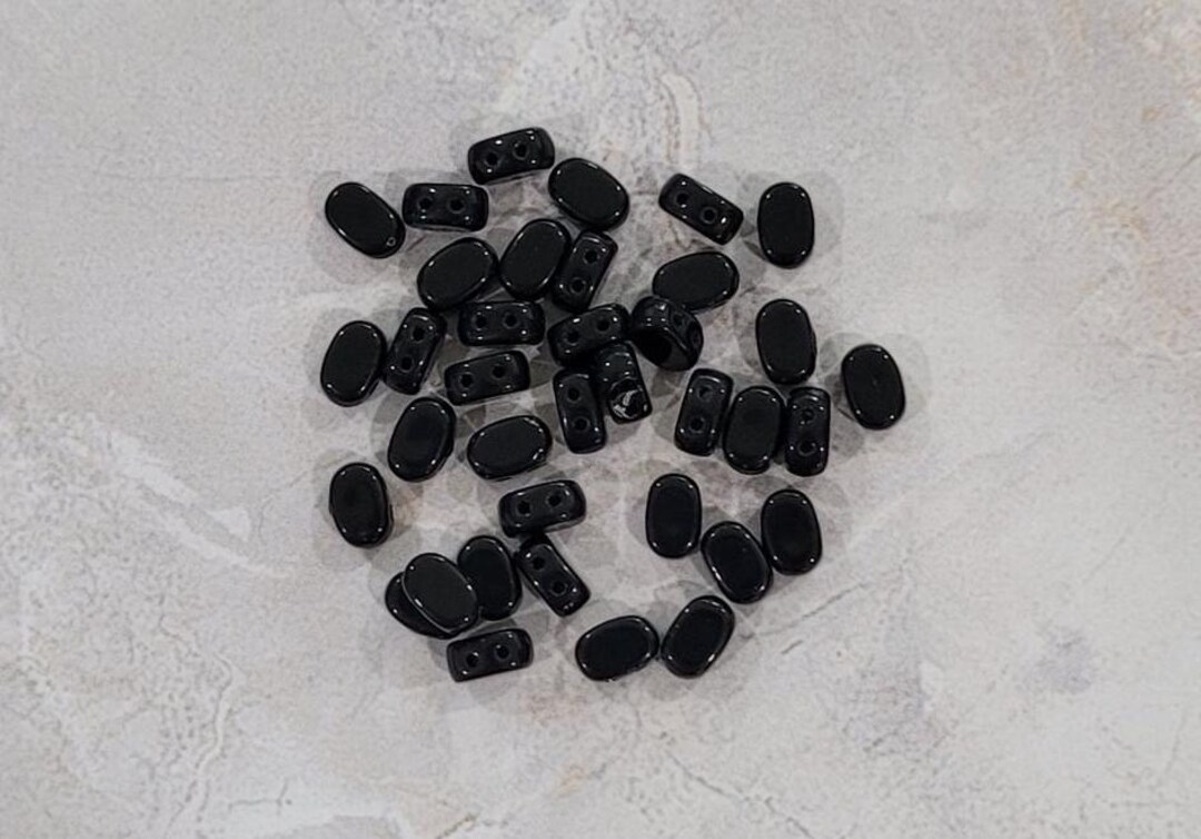 Lipsi Par Puca Bead, Jet, 5 Grams, 7 X 4 Mm, Czech Bead, (23980) - Etsy