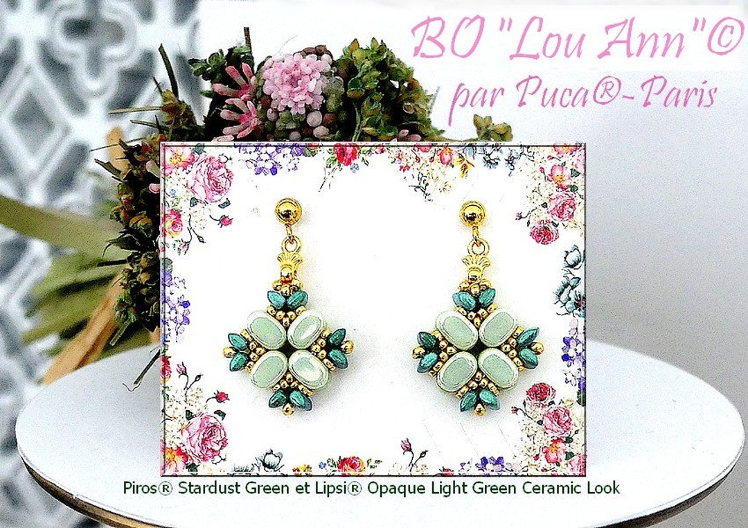 FREE! Lou Ann Earrings Pattern by Par Puca - Paris, Free With Bead ...