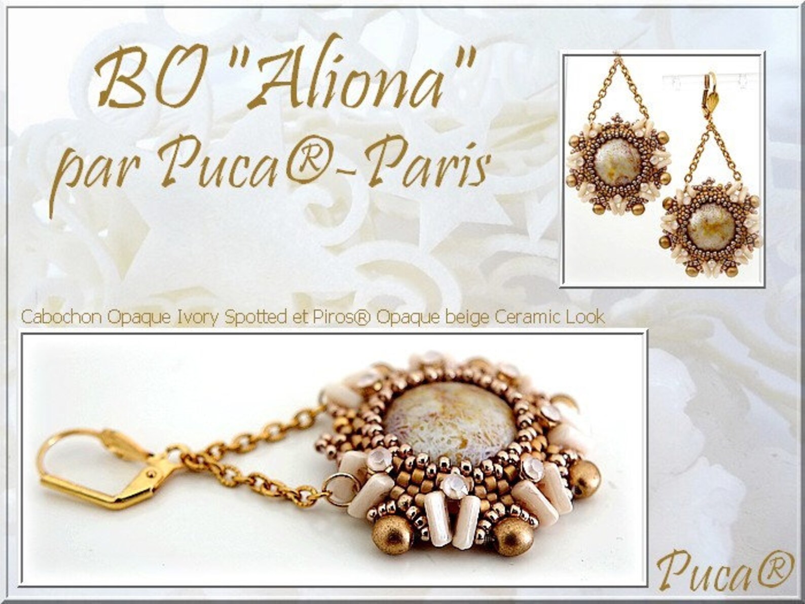 FREE! Aliona Earrings Pattern by Par Puca - Paris, Free With Bead ...