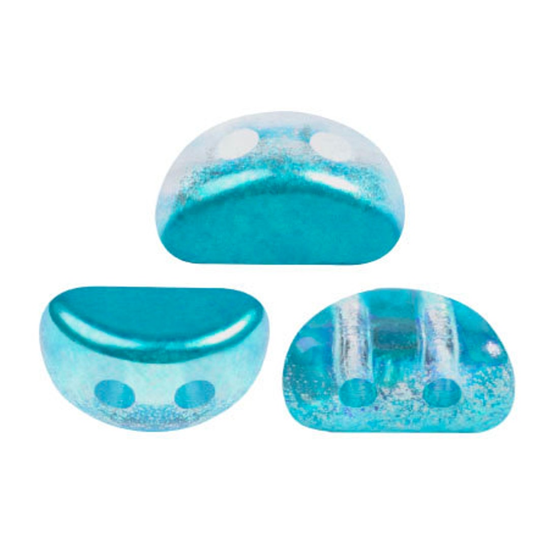 Kos Par Puca Bead, Ice Slushy Blue Curacao, 2-hole, 50 Count, 6 X 3 Mm ...