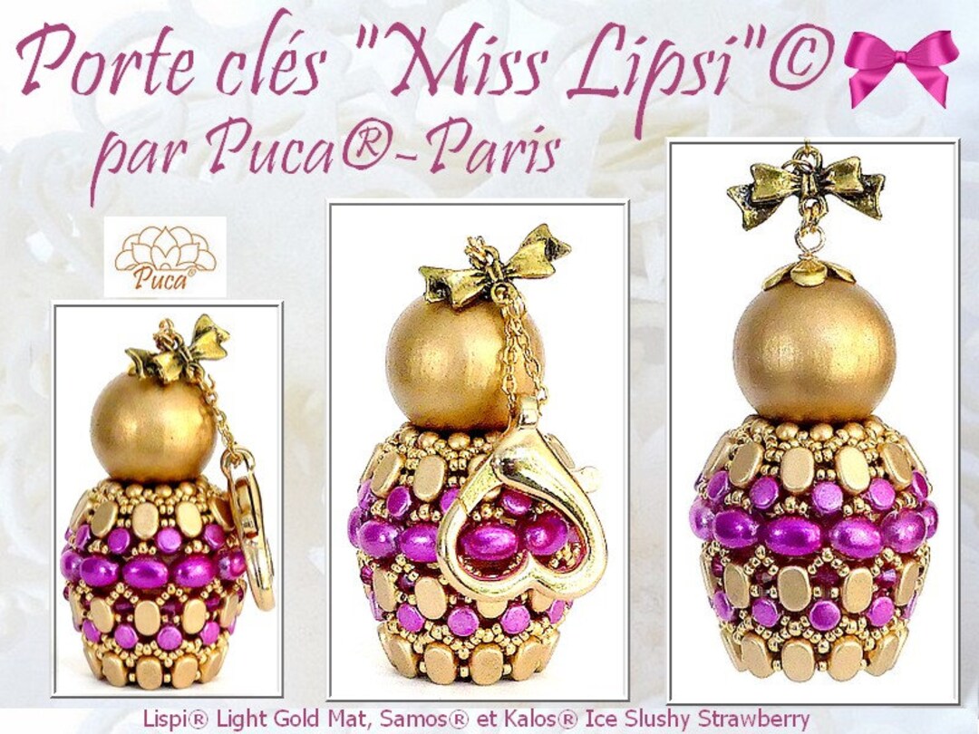 FREE! Miss Lipsi Keychain Pattern by Par Puca - Paris, Free With Bead ...