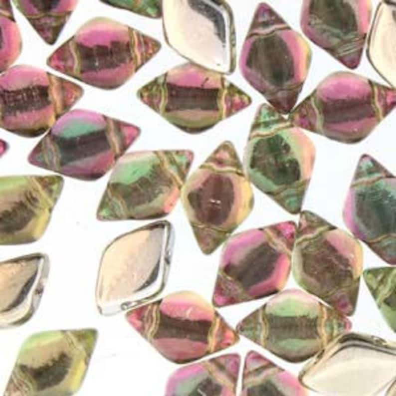 GemDuo Beads Backlit Pink Citrine 40 count 5 x 8 mm 2-Hole | Etsy