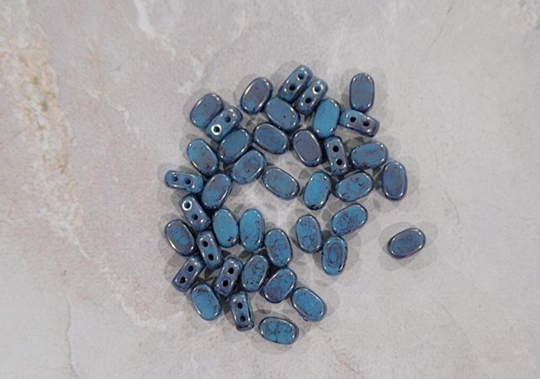 Lipsi Par Puca Bead, Opaque Aqua Bronze, 5 Grams, 7 X 4 Mm, Czech Bead ...