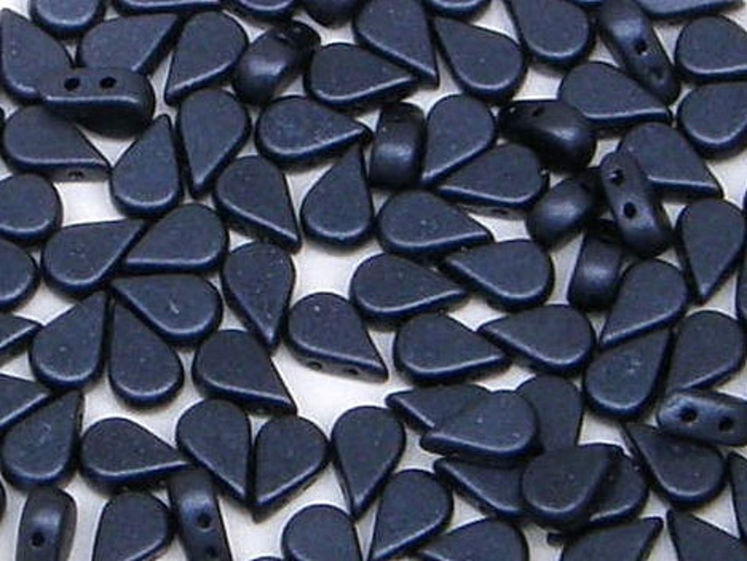 Amos Par Puca Bead, Metallic Matte Dark Blue, 2-hole, 30 Count, 5 X 8 ...