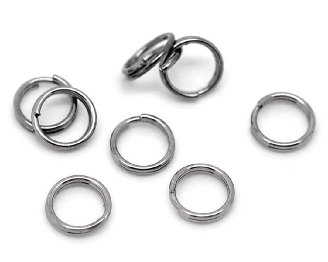 Double Loop, Split Open Jump Rings, 6 Mm, Gunmetal Finish, 100 Count ...
