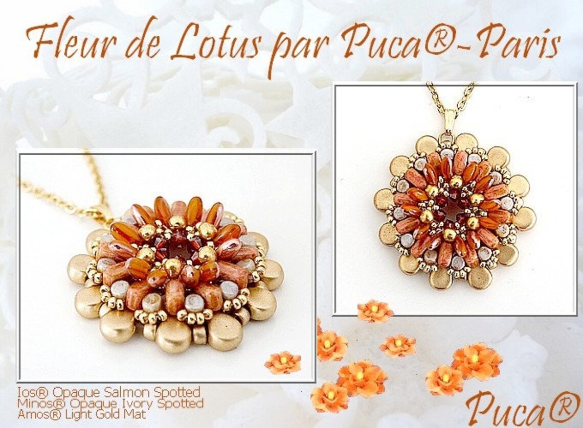 FREE Fleur De Lotus Pendant Pattern by Par Puca Free With - Etsy