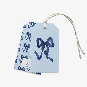 Navy and Light Blue Bow Gift Tag [set of 8] | Baby Shower Tag | Grand ...