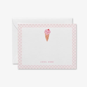 Ice Cream Personalized Stationery | Ice Cream Flat Note Cards | Ice ...