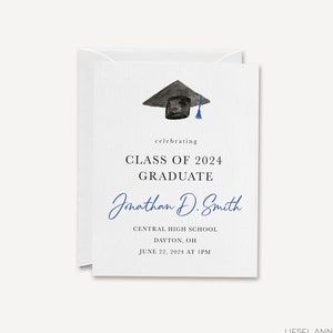Personalized Graduation Cap Announcement Invitation College Graduation ...