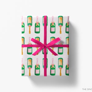 Champagne Bottle Gift Wrap | Celebration Wrapping Paper | Party ...