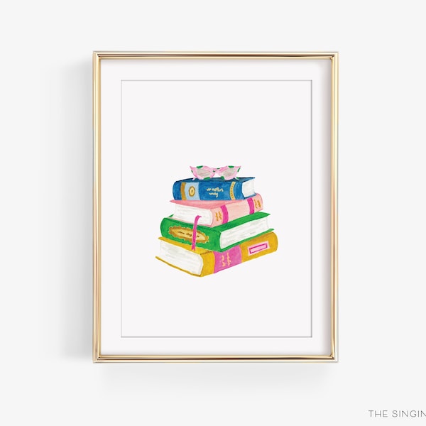 Preppy Book Print - Etsy