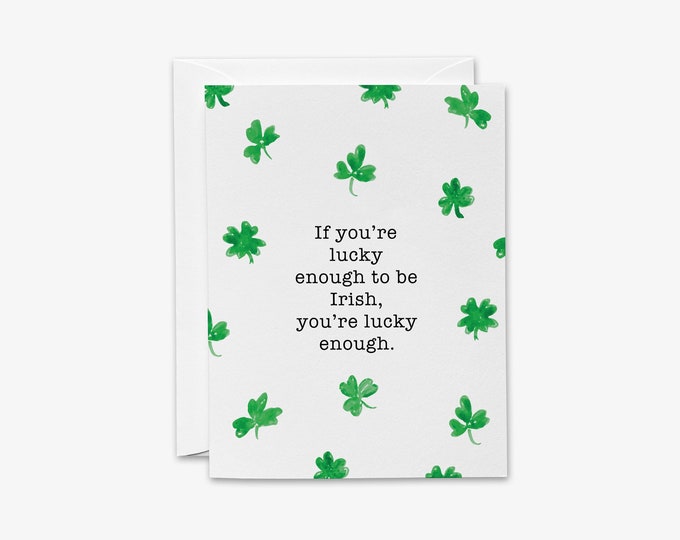 Watercolour Shamrock Card Lucky St. Patrick's Day Luck of the Irish ...