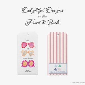 Heart Sunglasses Tags Summer Party Favor Tag Sunglasses | Etsy