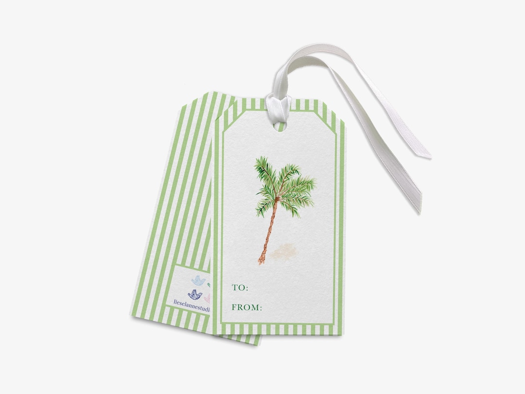Palm Tree Gift Tags [sets of 8] | Palm Tree Gift Tag | Beach Tag ...
