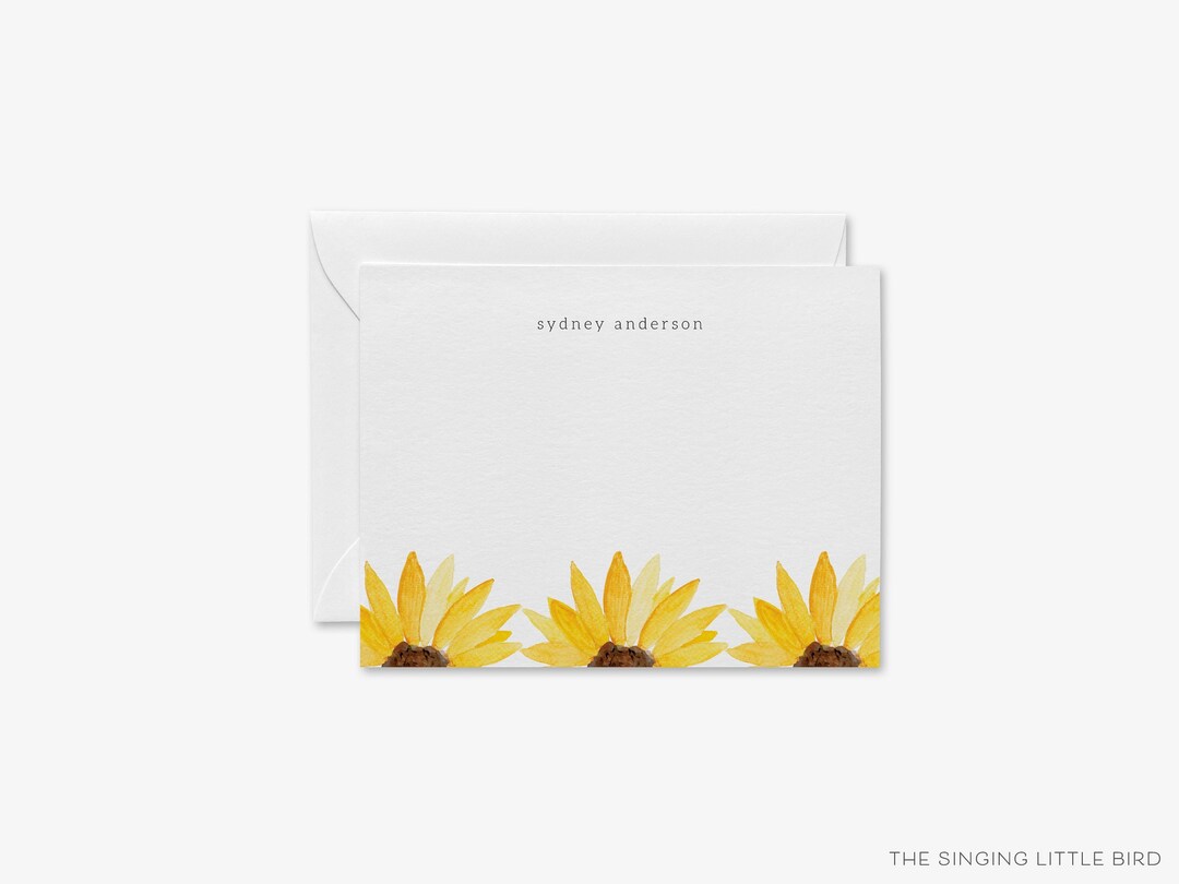 Sunflower Personalized Stationery | Sunflower Trio Notecards ...