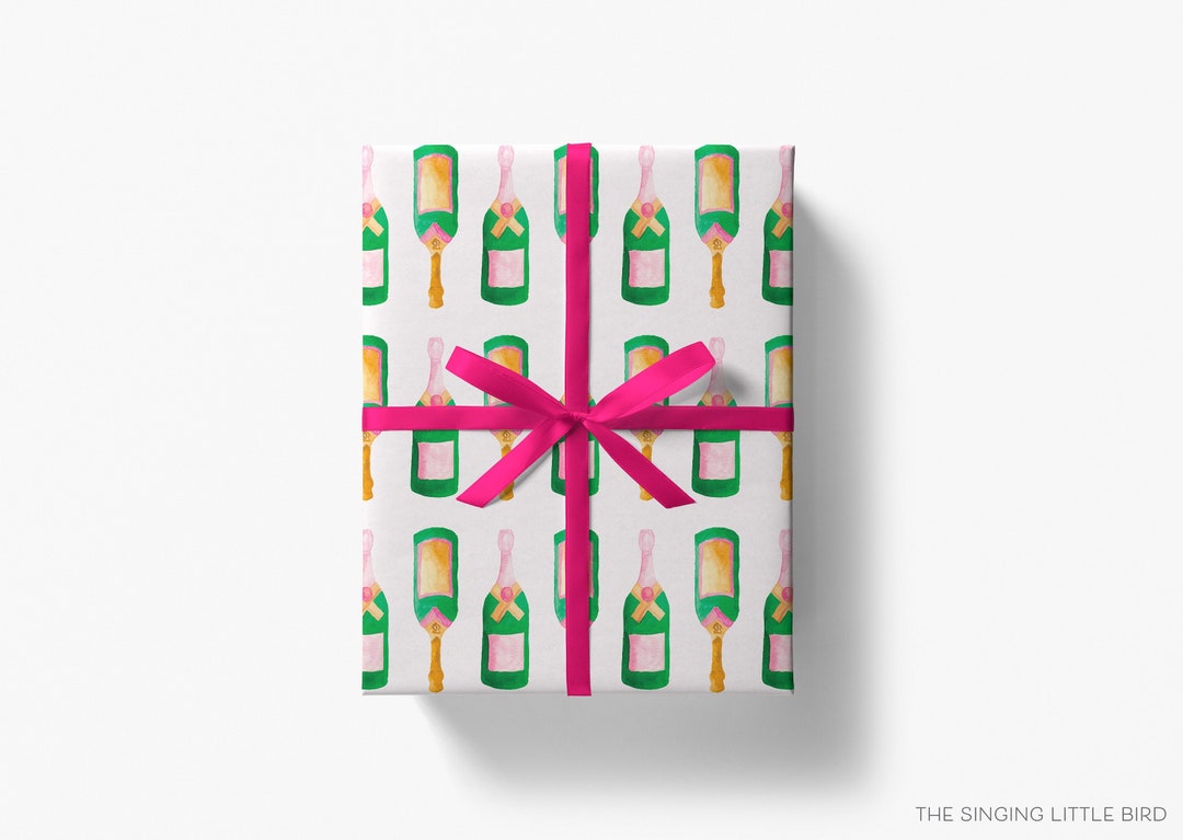 Champagne Bottle Gift Wrap | Celebration Wrapping Paper | Party ...