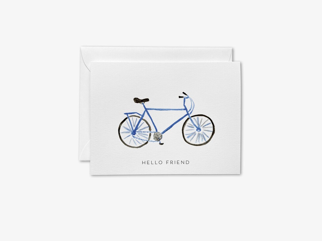 Blue Bicycle Note Card Set | Bike Stationery Gift - Etsy