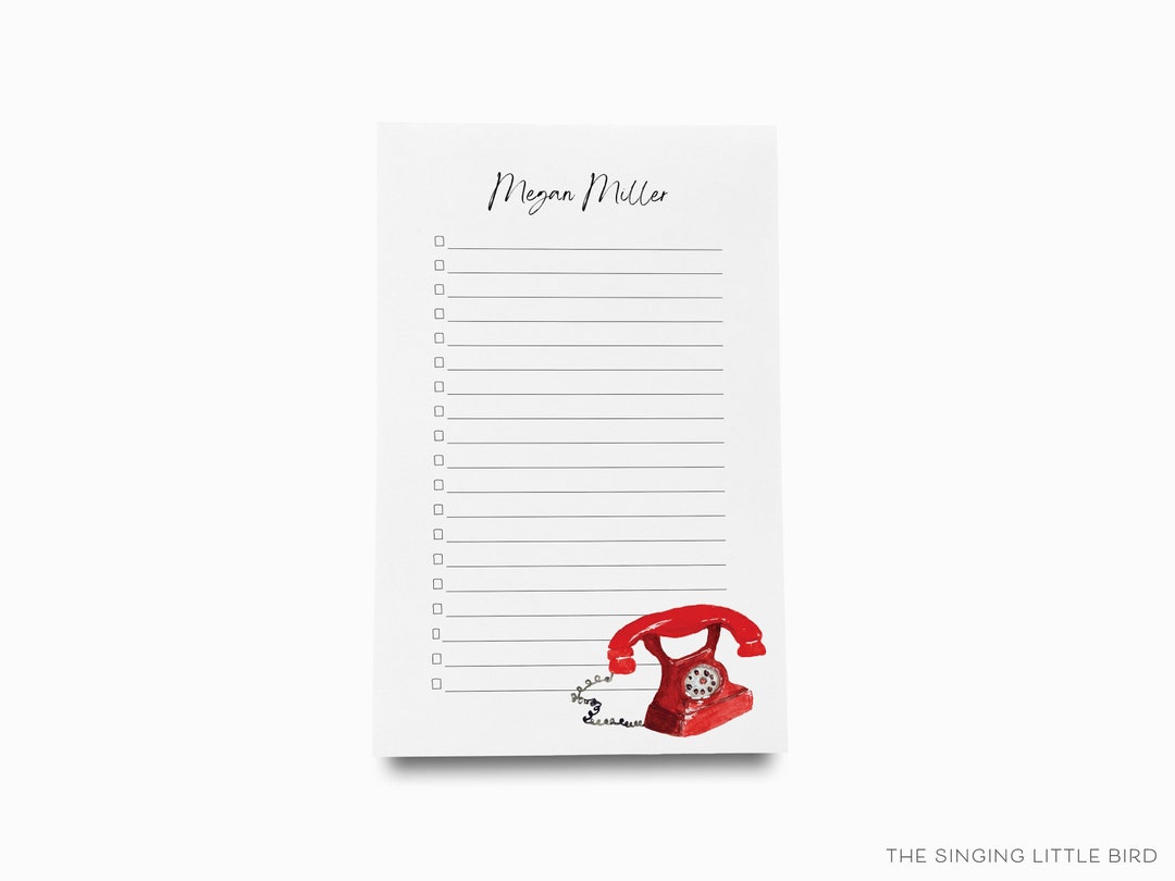Personalized Vintage Telephone Notepad Vintage Notepad Set Modern to Do ...