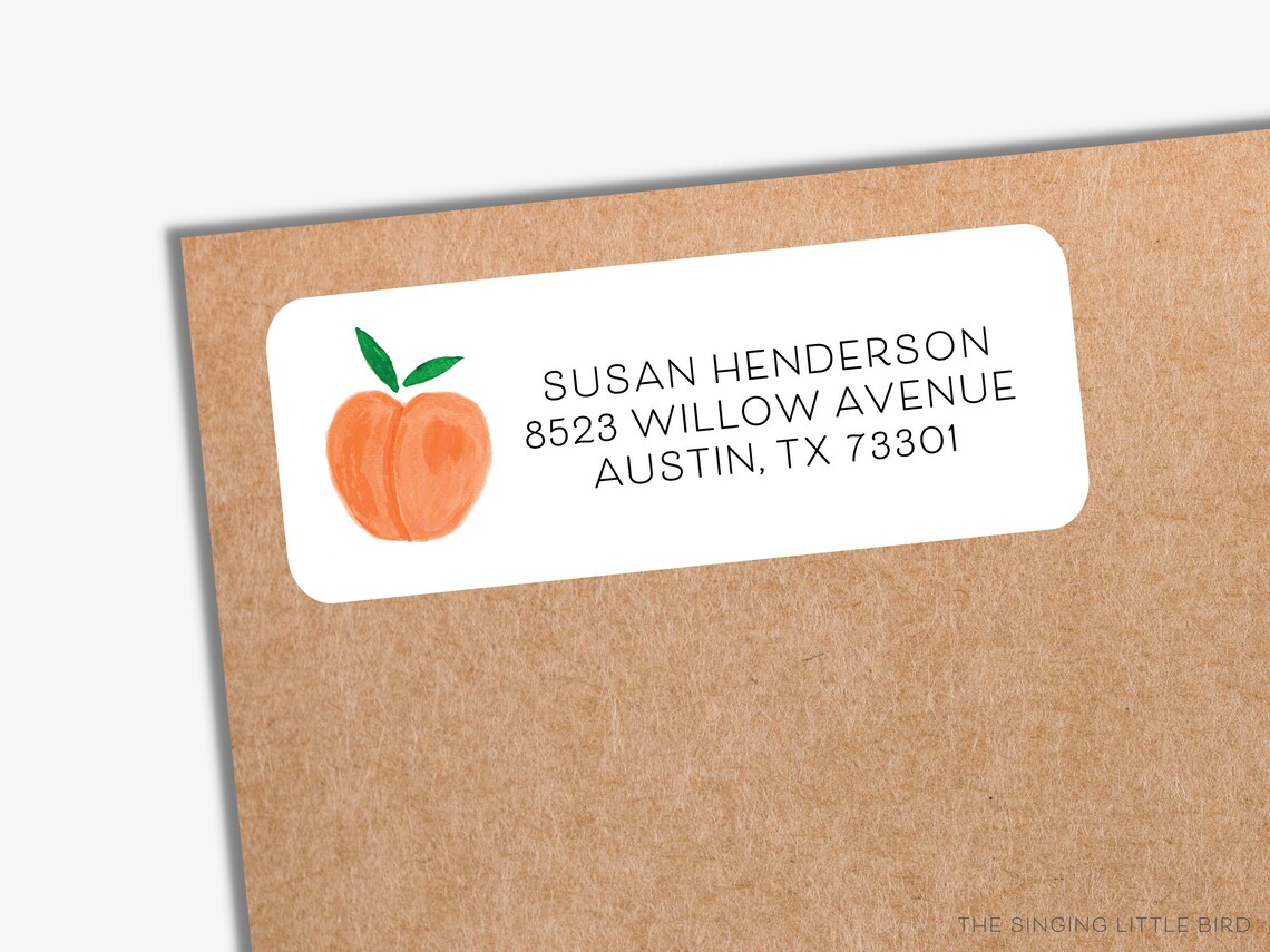 Peach Return Address Labels PRINTED White Matte Address - Etsy
