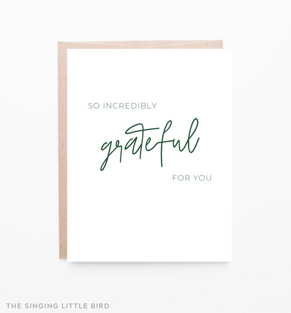 Grateful For You Card / Thank You Card / Thankful For You Card | Etsy