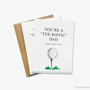 You're A Tee-riffic Dad Card | Happy Father's Day Dad Card | Golf Lover ...