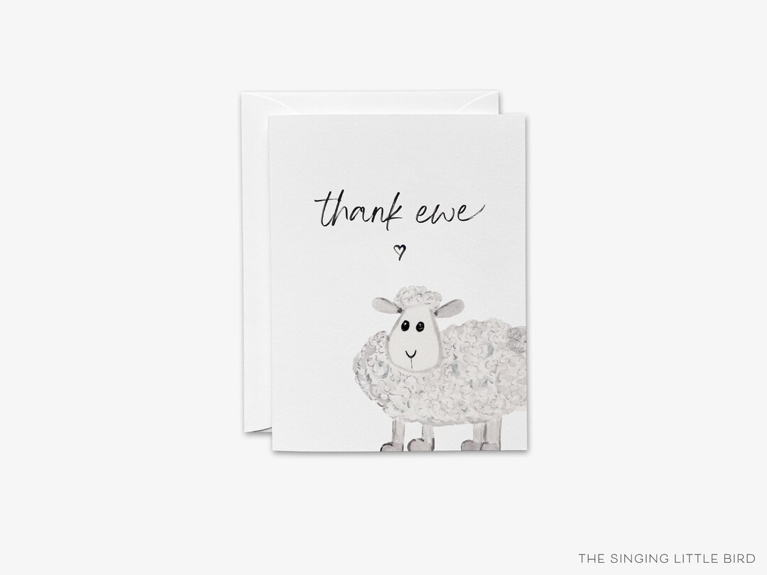 Thank You Sheep Pun Cards Thank Ewe Punny Greeting Cards Sheep Lovers ...